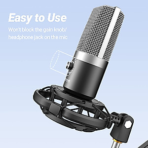 FIFINE Shock Mount Holder for Microphone, Vibration Reduction and Noise Elimination, with Thumbscrew, Pivot mount, Suitable for Desk Stand and Boom Arm