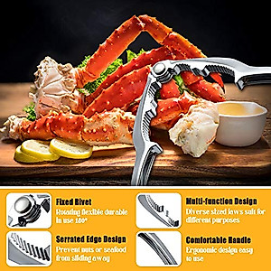 12 Pcs Crab Crackers and Tools, Crab Crackers Sets, Lobster Crackers, Heavy Duty Seafood Cracker Tools, Nut Cracker Set