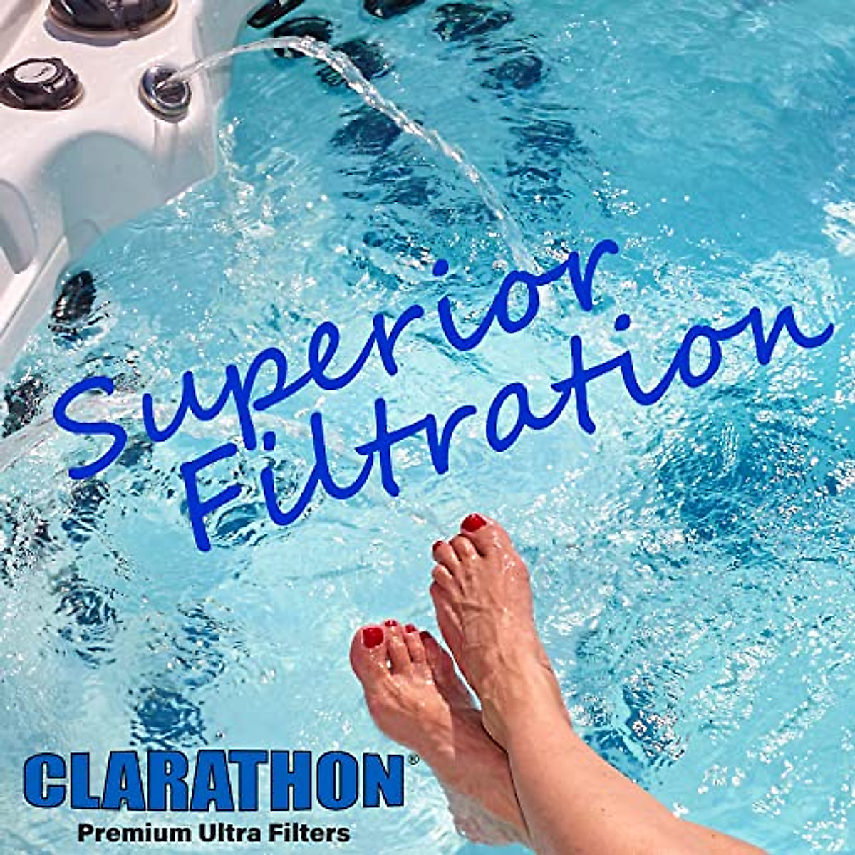 Clarathon 2-Pack Spa Filters Replacement for Unicel 6CH-940, Pleatco PWW50 P3, Filbur FC-0359