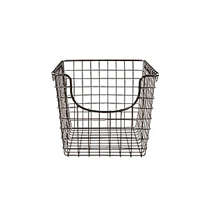 Spectrum Diversified Scoop Wire Basket, Vintage-Inspired Steel Storage Solution for Kitchen, Pantry, Closet, Bathroom, Craft Room & Garage, Small, Industrial Gray