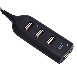 Hub USB 2.0 4-Port Distributor for PC Notebook Computer Notebook Receiver Computer Peripheral Accessories (Black)