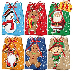 Small Christmas Gift Bags for Kids Christmas Goodie Bags Holiday Candy Bags for Gifts Christmas Treat Pastries Cupcakes Cookies Brownies Donuts Xmas Gift-Giving Bag Kids Small Christmas Party Gift Bags Bulk