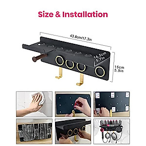 Storage Holder for Dyson Airwrap, Wall Mount Stand for Dyson Supersonic and Styler, Nail-Free Aluminum Alloy Hair Dryer Holder for Dyson, Organizer Rack for Bathroom Bedroom Hair Salon Barbershop