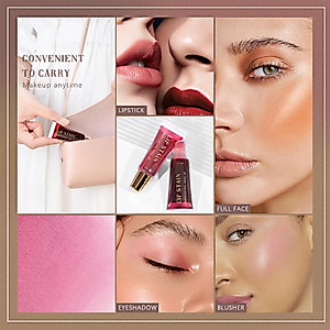 HOSAILY 3 Colors Peel Off Lip Stain Lip Tint, Tattoo Magic Color Matte Nude Natural Lip Gloss, Waterproof Long Lasting Nonstick Cup Liquid Lipstick Makeup Set for Women and Girls (Set A)