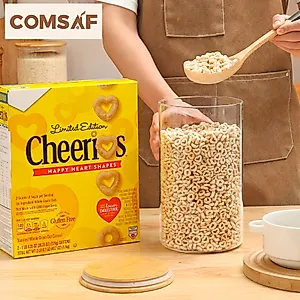 ComSaf Glass Jar with Airtight Lid (140 oz/4 liter/1.1 Gallon), Large Food Storage Container with Bamboo Lid, Glass Jars with Lids for Food