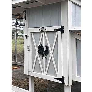 HOME MASTER HARDWARE 8 in Heavy Duty Decorative T Strap Hinge Shed Storage Gate Barns Tee Hinges with Screws Black Finish 6 Pack