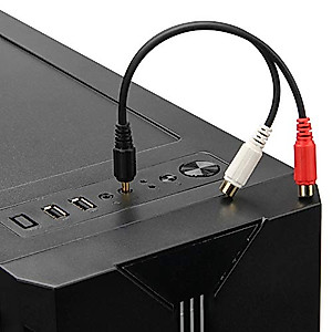 AHIER 3.5mm Gold 1/8 Stereo Mini Jack Male to 2 Female RCA Adapter Audio