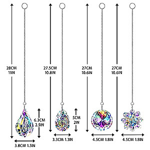 4pcs Crystal Suncatchers Hanging Sun Catchers Rainbow Maker for Home Lamp Chandelier Lamp Prisms