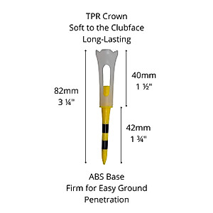 Foretra FlexTop Tees Flexible Golf Tees 25-Pack (Yellow)