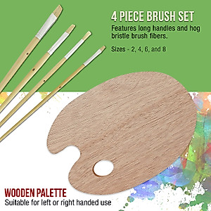 U.S. Art Supply 21-Piece Artist Painting Set with Wooden H-Frame Studio Easel, 12 Vivid Acrylic Paint Colors, 3 Canvas Panels, 4 Brushes, Wood Palette - Fun Kids, School, Students Adults Starter Kit