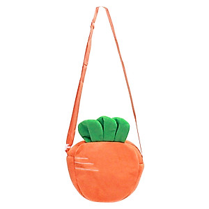Van Caro Velvet Mini Carrot Purse, Women Cute Fruit Bag Crossbody Shoulder Bag