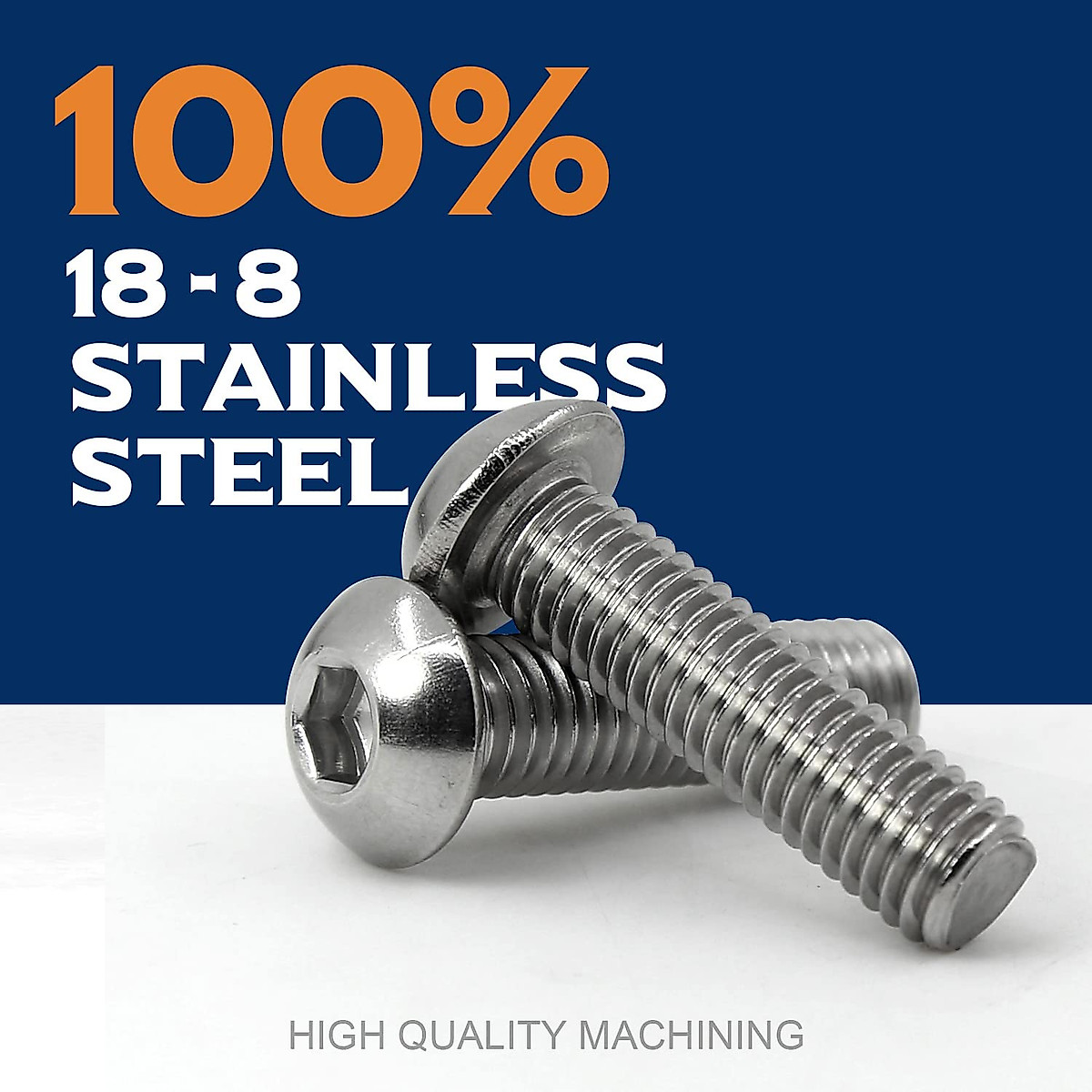 M6-1.0 x 30mm Button Head Socket Cap Screws Metric, Passivated 18-8 Stainless Steel, Allen Socket Drive, Full Thread, Machine Thread, 25 PCS