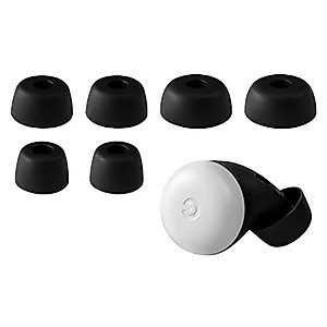 Geiomoo Silicone Earbuds Ear Tips Compatible with Pixel Buds 2, Slim Soft Eartips Earpads (Black, L/M/S)