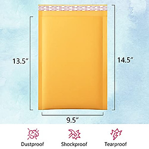 UCGOU Kraft Bubble Mailers 9.5x14.5 Inch 25 Pack Yellow Padded Envelopes #4 Large Mailing Packages Self Sealing Tear Resistant Boutique Bulk Mail Shipping Bags for Clothes Makeup Supplies