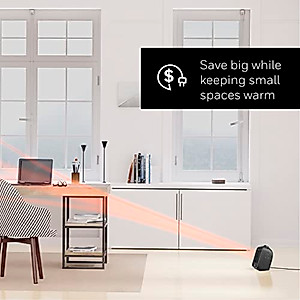 Honeywell UberHeat Plus Ceramic Space Heater for Small Rooms, Quiet, Compact Personal Heater with Variable Heat Settings and Auto-off Timer, Black, HCE220B