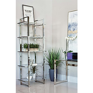 Coaster Home Furnishings Hartford Glass Shelf Bookcase Chrome