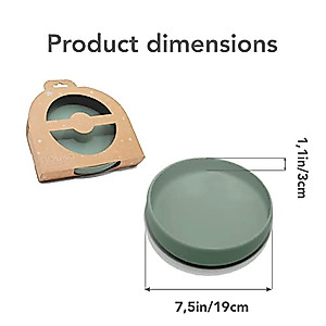 noüka Flat Plate | 100% Food-Grade Silicone | Comes With A Lip Edge | Non-Slip & Soft | Dishwasher Friendly | Deep Moon | Size 570ml