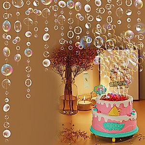Transparent Color White Bubble Garlands Mermaid Party Decoration Supplies Under The Sea Water Bday Hanging Streamer Backdrop Kids Ocean Weddings Baby Shower Classroom Home Bedroom Beach Banner