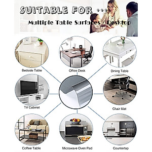 HQYG 1.6mm Thick 54x54 Inches Frosted Table Cover Protector, Square Table Protector for Dining Room Table, Plastic Tablecloth Protector, Table Pad for Kitchen Wood Grain, Black Frosted