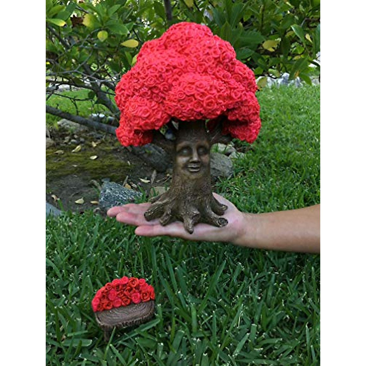 GlitZGlam Fairy Garden Miniature Tree: Mrs. Rose The Pink Rose Tree of Azar (9 Inch Tall) for The Garden Fairies and Gnomes - from The Beautiful Azarian Collection. A Fairy Garden Accessory