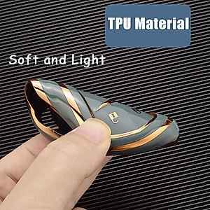 SANRILY Soft TPU Golden-edge 6 Button Key Fob Cover for Honda Odyssey Freed Elysion Keyless Full Protection Key Fob Case with Leather Keychain Beige