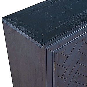 XD Designs Wood Console Table Sofa with 2 Adjustable Shelf, Modern Sideboard Buffet Storage Cabinet, Accent Cabinet for Entryway/Kitchen Dining Room/Living Room (Antique Blue-A) Blue-5)