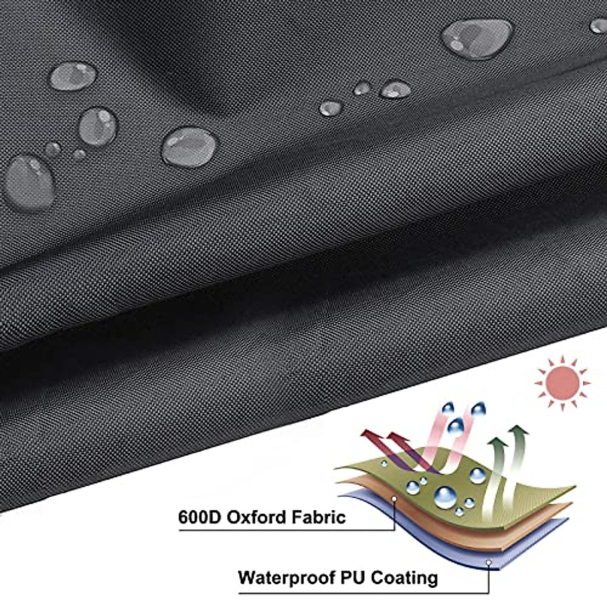 Snow Thrower Cover, Heavy Duty 600D Oxford Fabric Snow Blower Cover All Weather Premium Waterproof Dustproof UV Protection Fit Most Electric Two-Stage Snow Blowers (51.2"L x 33.1"W x 40.2"H)