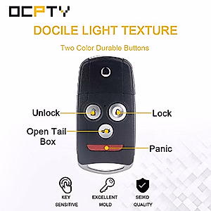 OCPTY 1 X Flip Key Entry Remote Control Key Fob Transmitter Replacement for 2009 2010 2011 2012 2013 2014 for Acura TSX TL ZDX for Accord 4 Buttons 313.8Mhz MLBHLIK-1T+46 Chips