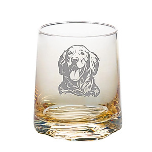 Mothers Day Gifts for Golden Retriever Dog Mom, Golden Retriever Gifts Gold Whiskey Tumbler Water Drinking Glass