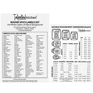 Talented Kitchen 4 Stainless Steel Spice Racks Wall Mount Organizer for Cabinet Door with 24 Empty 4oz Glass Jars, 269 Clear Seasoning Labels (2 Styles)