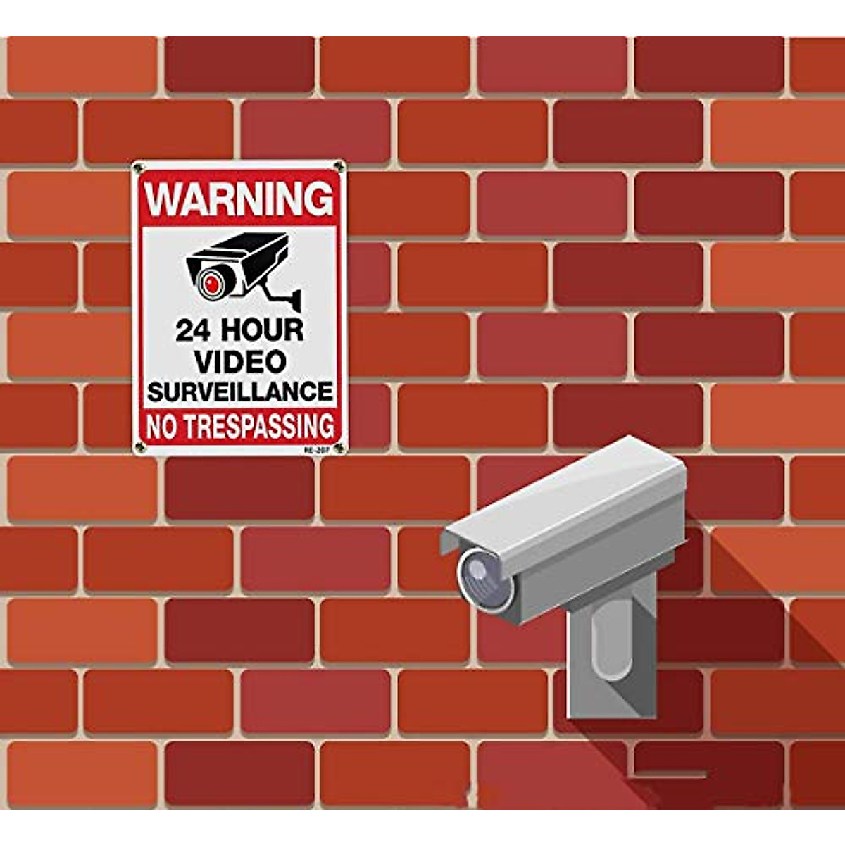 Warning Security Cameras In Use 24 Hour Video Surveillance Sign 10x14 Aluminum UV Ink Printed,Durable/Weatherproof Up to 7 Years Outdoor for House and Business (4-Pack)