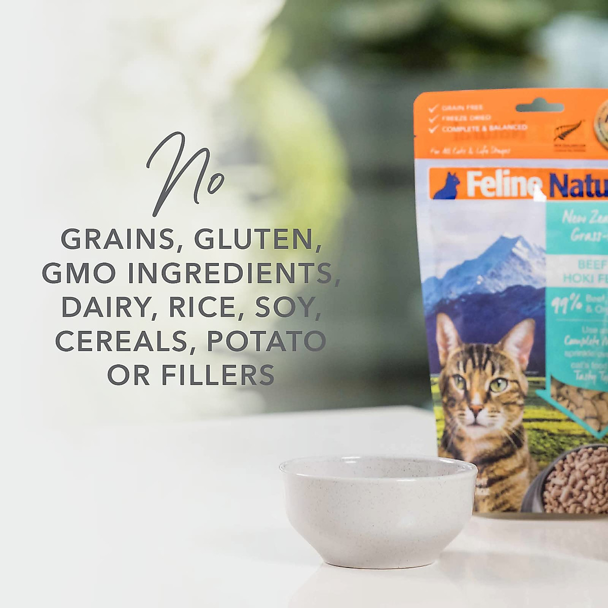 Feline Natural Grain-Free Freeze-Dried Cat Food, Beef 11oz