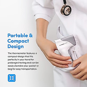 Medical Grade Heavy Duty Touchless Infrared Forehead Thermometer, for Adults & Baby Thermometer Gun, 1s Instant Results