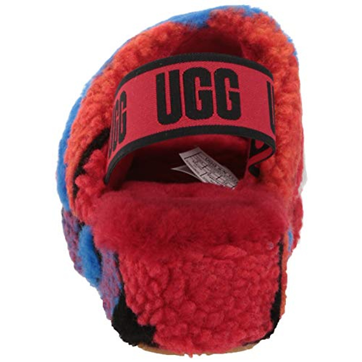 UGG Women's Fluff Yeah Slipper, Red Cali Collage, 6