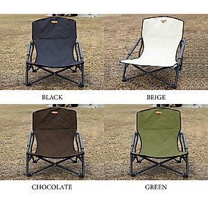 S'more Low Beach Chairs with Carry Bag, Camping Chair with Padded Armrests, Lightweight Folding Chairs for Camping, Hiking, Backpacking, Picnicking, Lawn, Outdoor, Concert, Sand, Beige