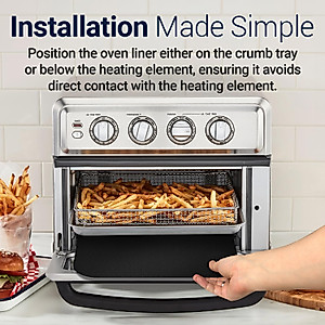 Air Fryer Oven Liners (4 Pack) Reusable Non-Stick Heat Resistant Toaster Oven Liner, Compatible with Ninja, Cuisinart, Emeril Lagasse & More, Air Fryer Mat, Toaster Oven Accessories, 12"x12"