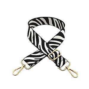 Beacone Wide Shoulder Strap Adjustable Replacement Crossbody Handbag Purse Strap Belt (Zebra Pattern-White)