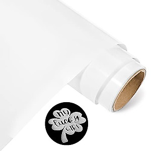 AHIJOY Puff Vinyl Heat Transfer White 10" x 6FT 3D Foaming Heat Press Iron on Vinyl for T Shirt Garment Fabric Clothing