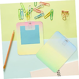 SEWACC 8 Pcs Plate Clamp Paper File Organizer Recording Clipboard Conference Recording Board Sketch Pad Plastic Acrylic Student Clipboard for Office Clipboards Exam Paper Clips