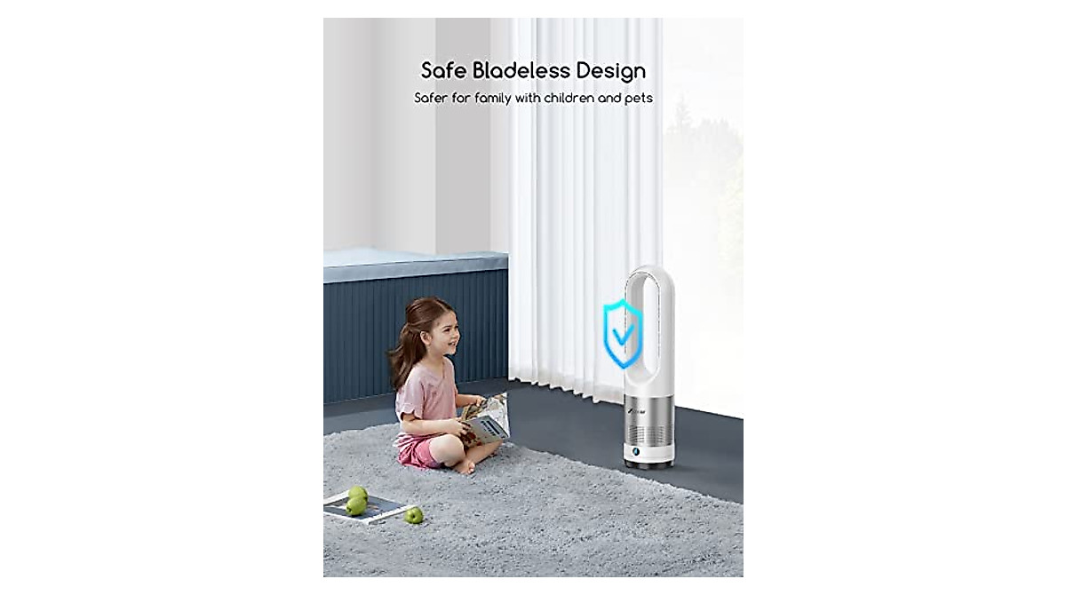 ZICOOLER 22 Inch Bladeless Tower Fan - Quiet & Efficient