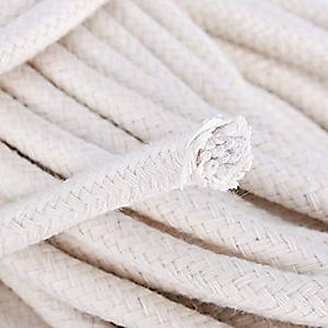 Natural Cotton Rope, ZEONHAK 1/4 Inch x 328 Feet White Clothesline Rope, All Purpose Braided Cord for Clothes Hanger Garden Flower Plant DIY Decoration