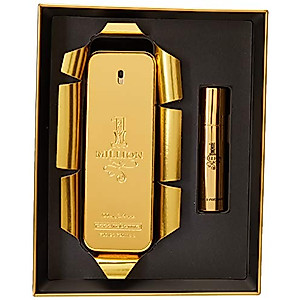 Paco Rabanne One Million For Men 2 Piece Tin Box Set (3.4 Oz Eau De Toilette Spray + 10ml Travel Spray)