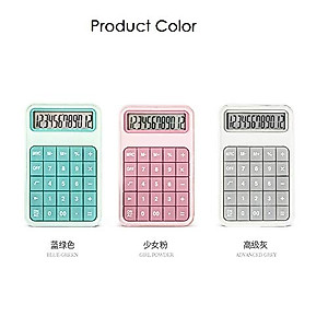 MJWDP 12 Digit Desk Calculator Large Buttons Cute Candy Color Financial Business Accounting Tool Big Buttons Battery (Color : D)