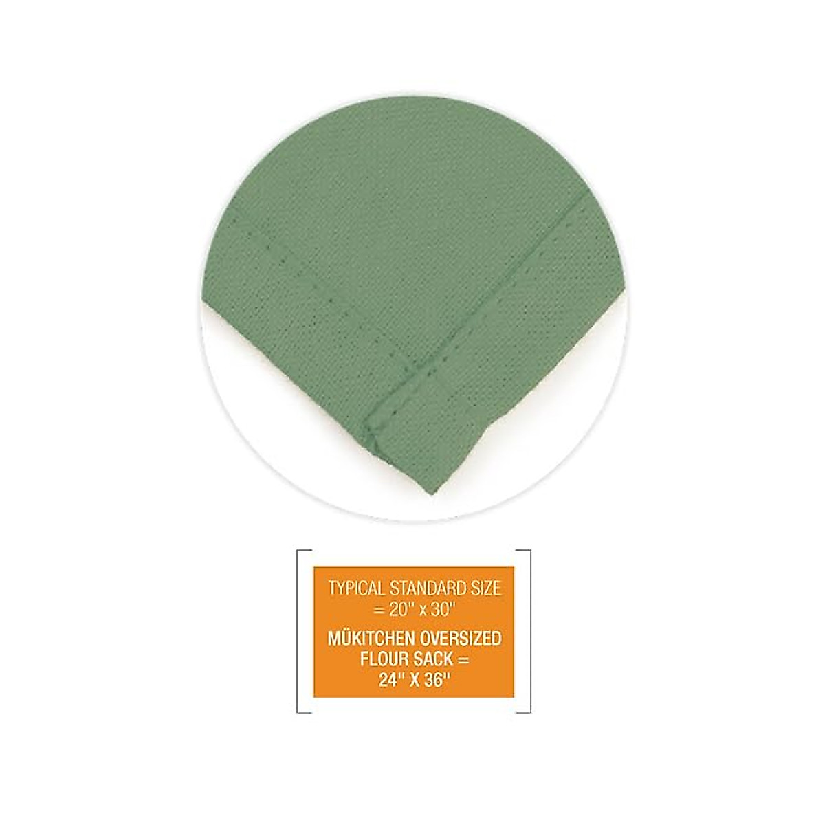 MUkitchen Flour Sack Towels Dish Cloths, White, 24 x 36 inch, Cotton, Set of 3