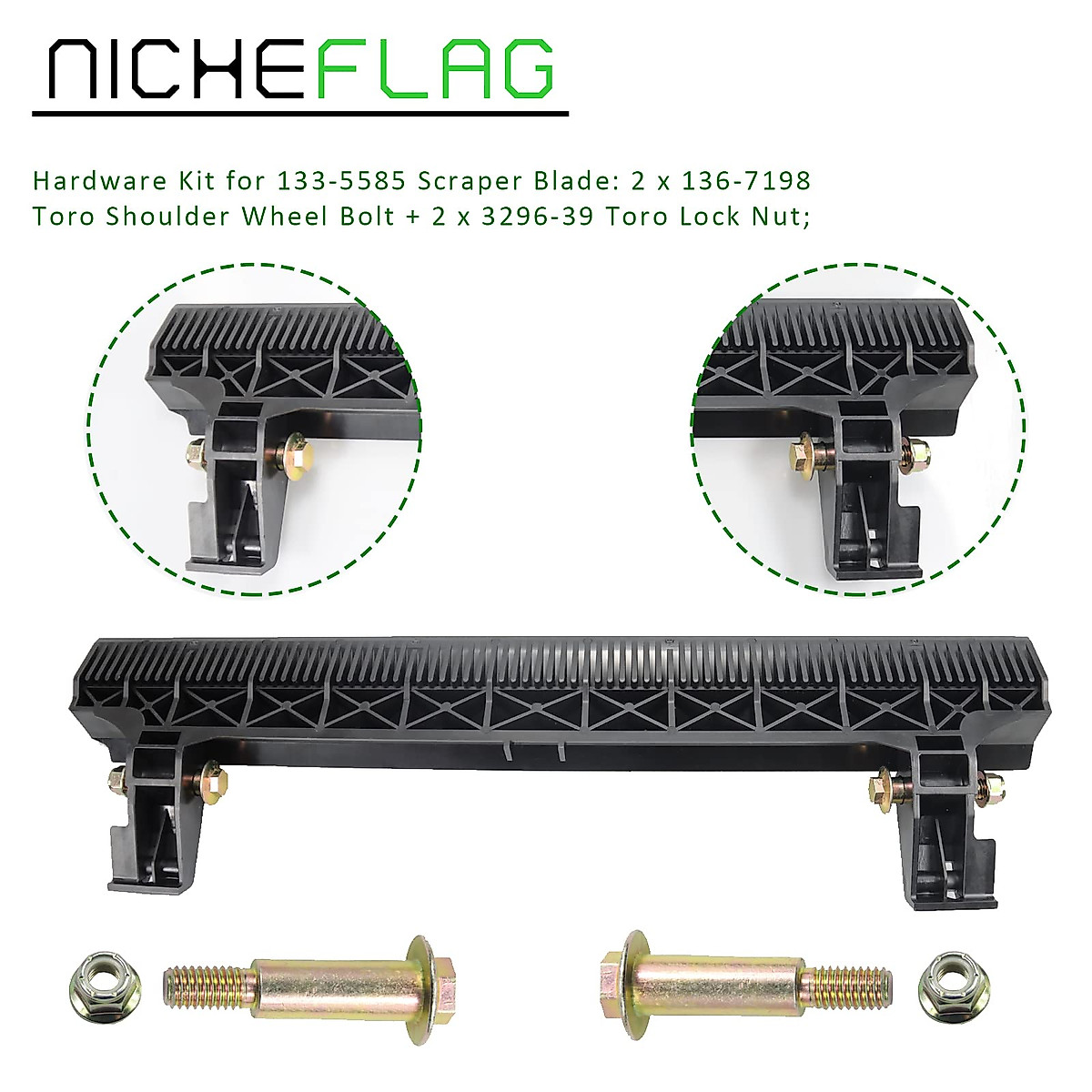 NICHEFLAG 99-9313 Snowblower Paddles with 133-5585 Scraper 108-4921 Belt Replaces 55-9250, 55-9251, 88-0771, 125-1128 for Toro Power 210R, 221E, 221R, 421QE, 421QR, 621, 621R, CCR6053 Snowthrowers