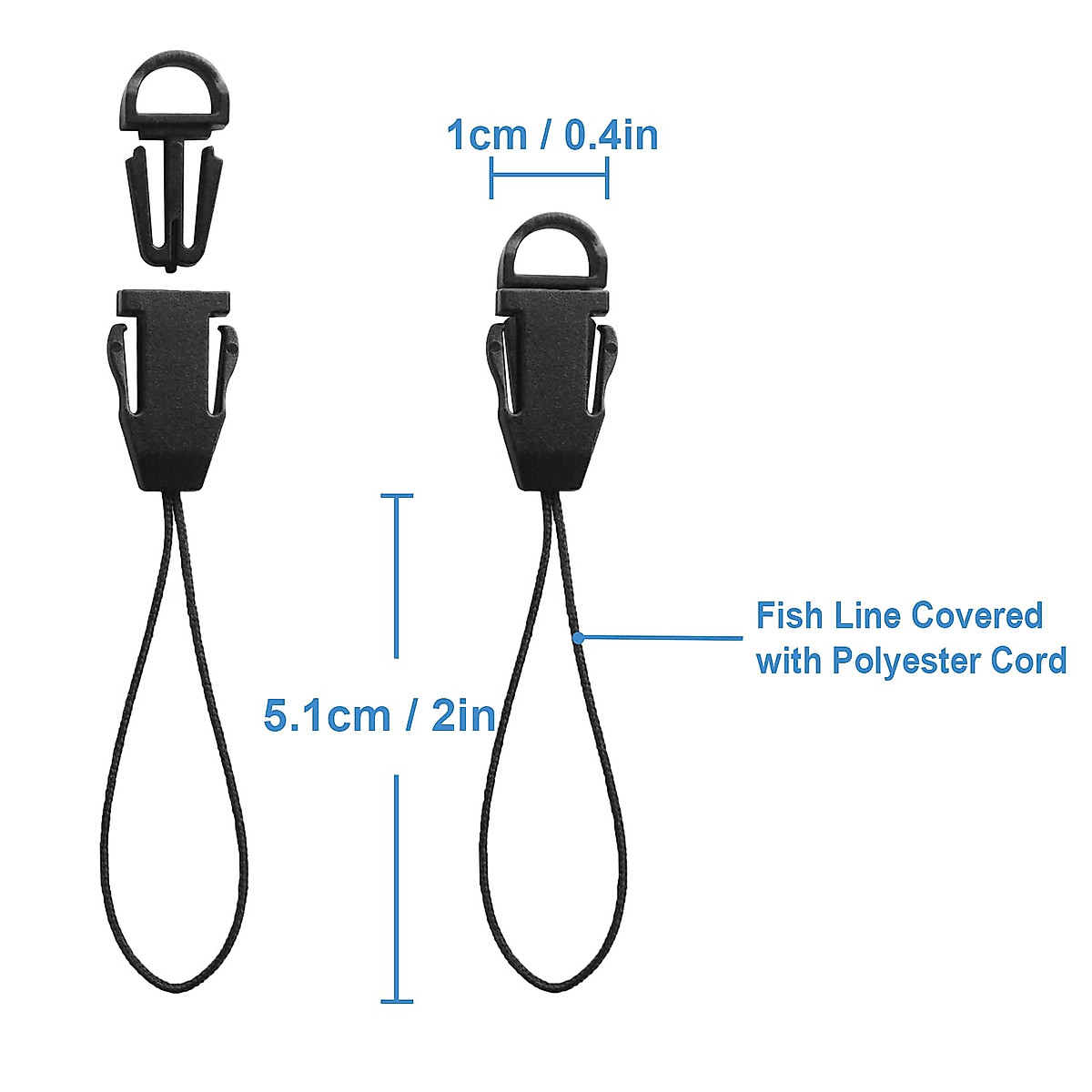 Lix&Rix Stretch Spiral Coil Cord Lanyards for Fishing Equipment Rangefinder Tool Tether Hunting Pliers Case Leash, Blue 3pcs