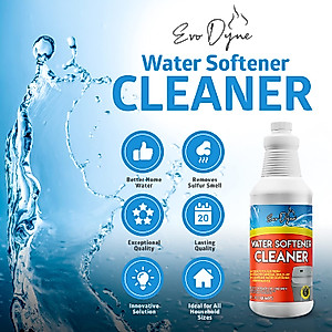 Evo Dyne Water Softener Cleaner (32oz), Made in USA - Restores Softener Efficiency | Cleanser for Softeners | Removes Contaminants & Extends Water Softener Life (32-ounces)