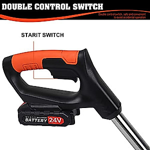 3 in 1 Weed Wacker Cordless String Trimmer - 24V Power Weed Eater Grass Trimmer with 3 Function Blades 2 Li-Ion Battery, Height Adjustable Lawn Edger Brush Cutter for Home Garden Lawn Yard