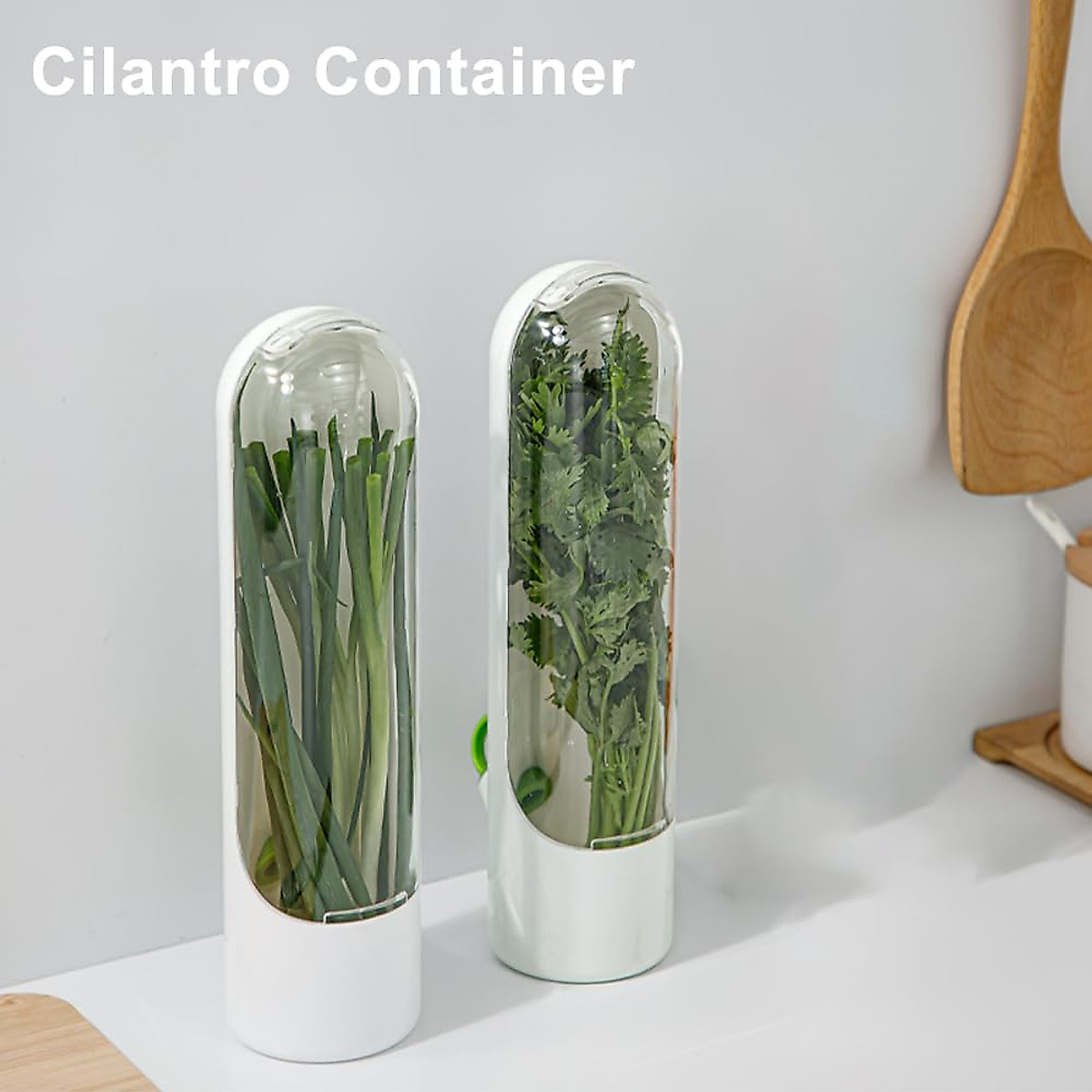 2pcs Herb Saver for Refrigerator Herb Saver Pod Asparagus Container For Fridge Cilantro Containers for Refrigerator Herb Keeper for Cilantro, Parsley(as shown)