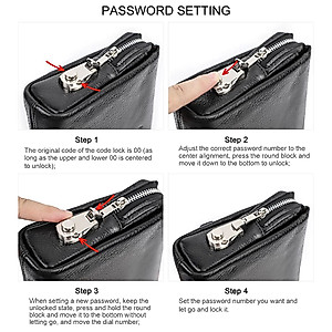 Contacts Clutch Purse Bag Leather for Men Anti Theft Wristlet Handbag Wallet Multiple Compartments Card Phone Holder Travel Bag